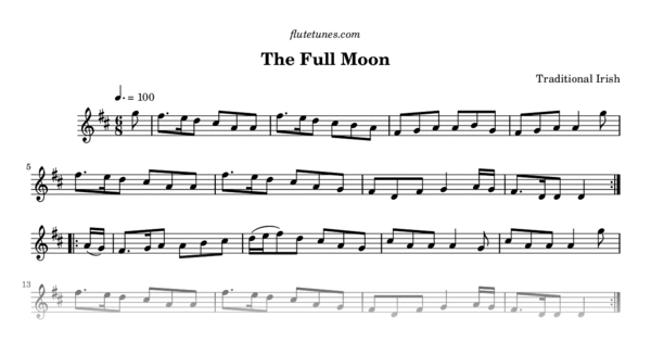 The Full Moon (Trad. Irish) - Free Flute Sheet Music | flutetunes.com