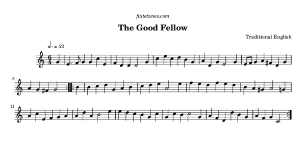 The Good Fellow (Trad. English) - Free Flute Sheet Music | flutetunes.com