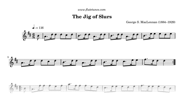 The Jig of Slurs (G.S. McLennan) - Free Flute Sheet Music | flutetunes.com