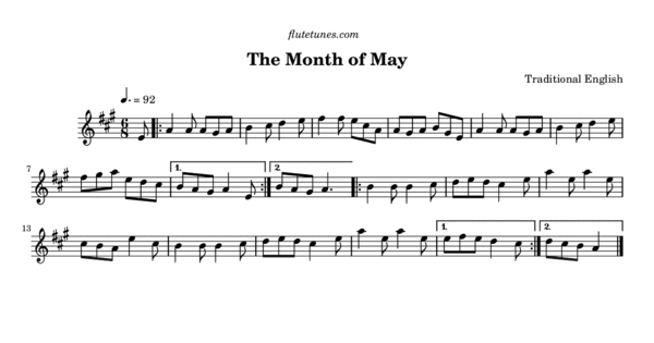 The Month of May (Trad. English) - Free Flute Sheet Music | flutetunes.com