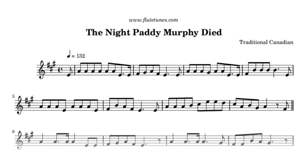 The Night Paddy Murphy Died (J. Burke) - Free Flute Sheet Music ...