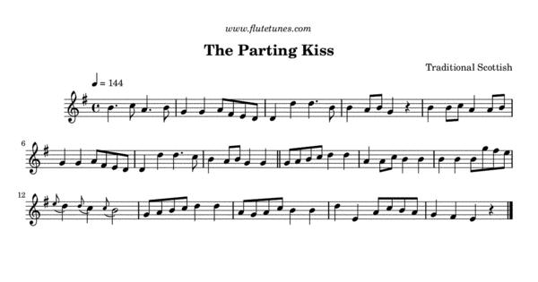 The Parting Kiss (Trad. Scottish) - Free Flute Sheet Music | flutetunes.com