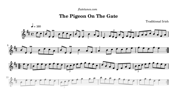 The Pigeon On The Gate (Trad. Irish) - Free Flute Sheet Music ...