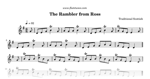 The Rambler from Ross (Trad. Scottish) - Free Flute Sheet Music ...