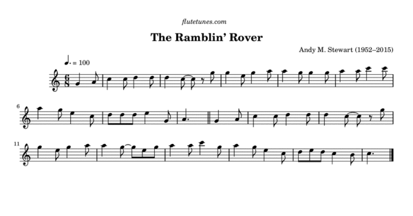 The Ramblin' Rover (A. M. Stewart) - Free Flute Sheet Music ...