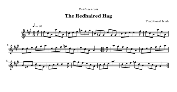 The Redhaired Hag (Trad. Irish) - Free Flute Sheet Music | flutetunes.com
