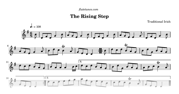 The Rising Step (Trad. Irish) - Free Flute Sheet Music | flutetunes.com