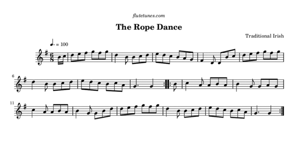 The Rope Dance (Trad. Irish) - Free Flute Sheet Music | flutetunes.com