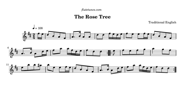 The Rose Tree (Trad. English) - Free Flute Sheet Music | flutetunes.com