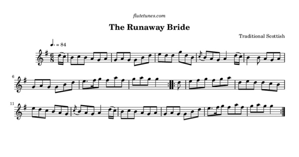 The Runaway Bride (Trad. Scottish) - Free Flute Sheet Music ...