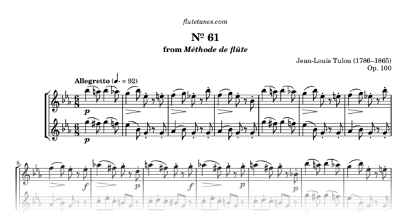 Duet No. 61 in E-flat major from Méthode de flûte (J.-L. Tulou) - Free ...