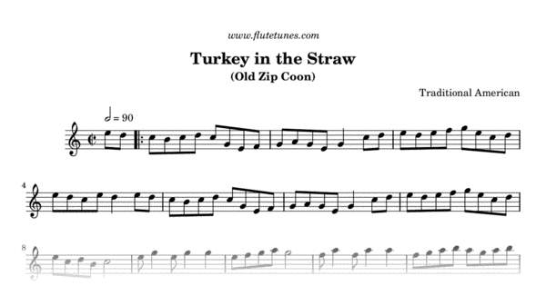 Turkey in the Straw (Trad. American) - Free Flute Sheet Music ...