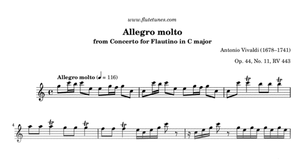 Allegro molto from Concerto for Flautino in C major (A. Vivaldi) - Free ...