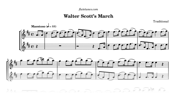 Walter Scott's March (Traditional) - Free Flute Sheet Music ...