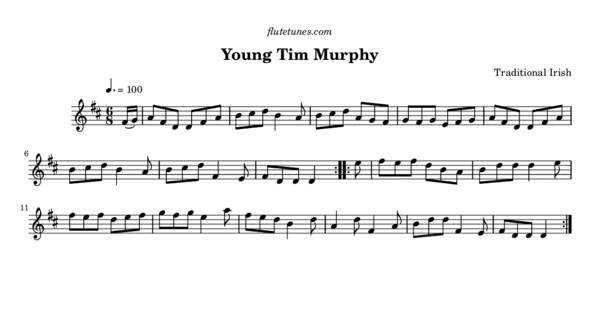 Young Tim Murphy (Trad. Irish) - Free Flute Sheet Music | flutetunes.com
